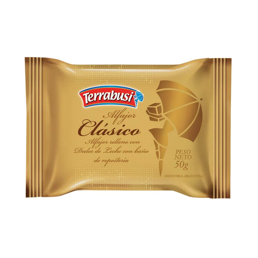 Terrabusi Alfajor Clásico de Dulce de Leche, 50 g