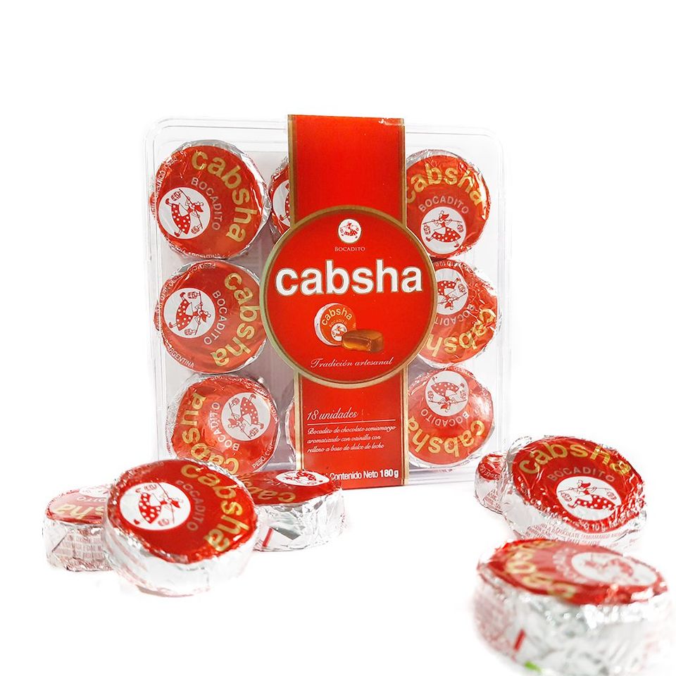 Cabsha Bocadito de Chocolate Caja Acrílica, 10 g (18 Bocaditos)