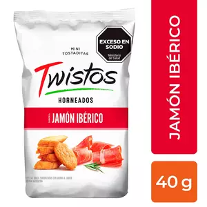 Twistos Mini Tostaditas Sabor Jamón Ibérico, 40 g